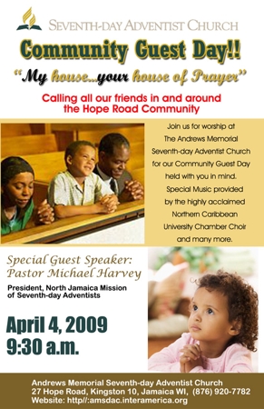 ANDREWS MEMORIAL - Announcement: Community Guest Day - April 4, 2009